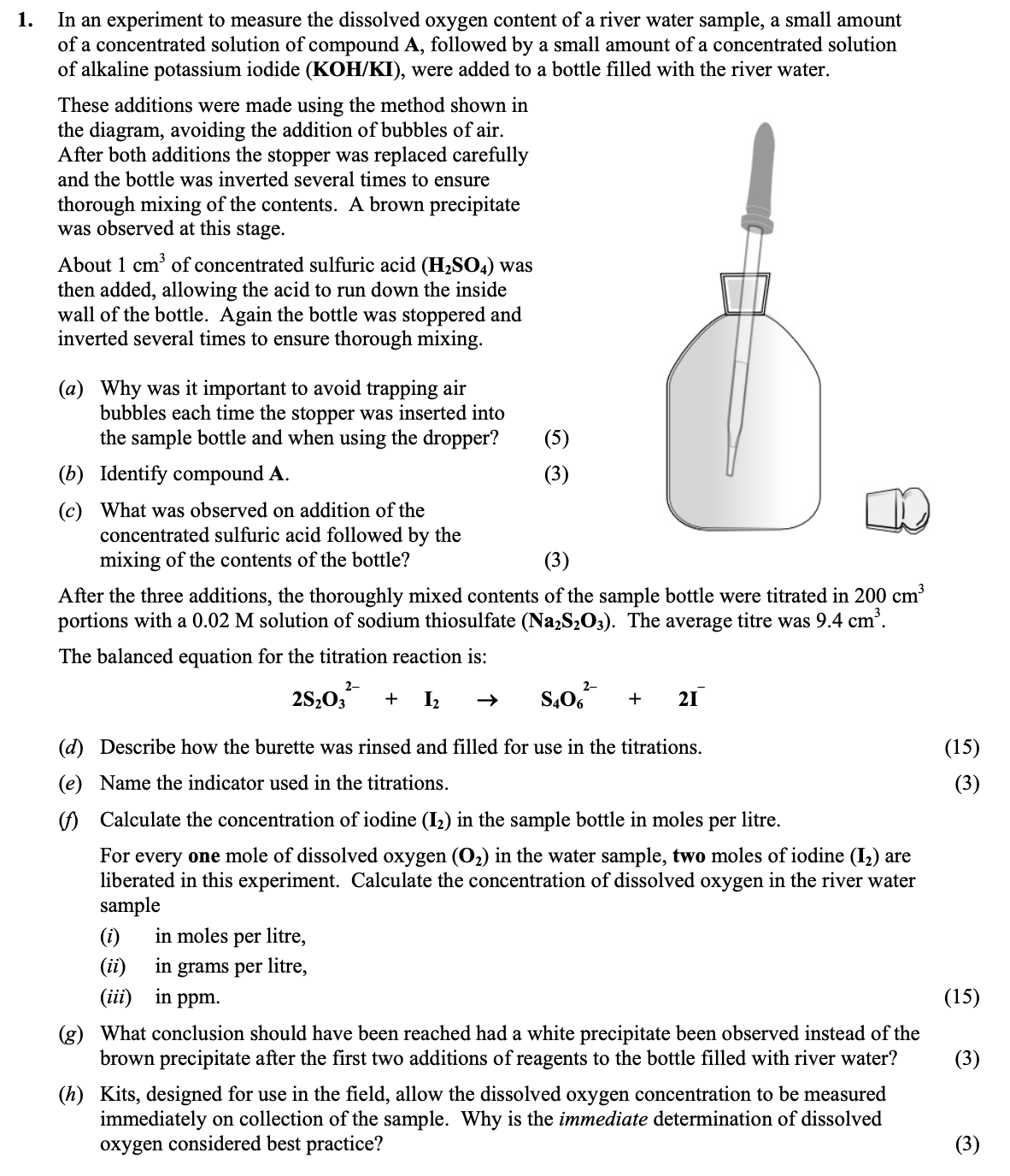 Q1 - Titration | Chemistry | Topic Questions | Leaving Certificate